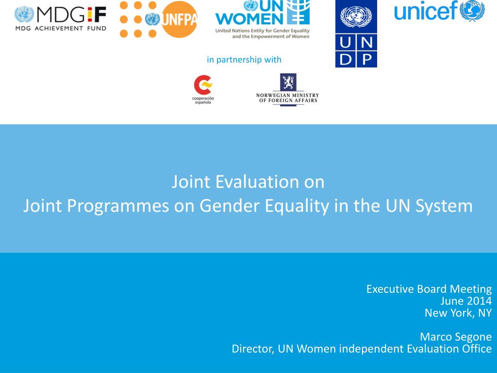 PPT - Joint Evaluation on Joint Programmes on Gender Equality in the UN ...