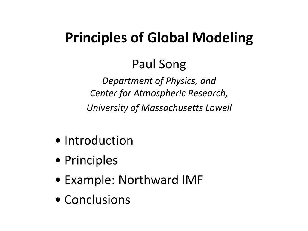 PPT - Principles of Global Modeling PowerPoint Presentation, free ...