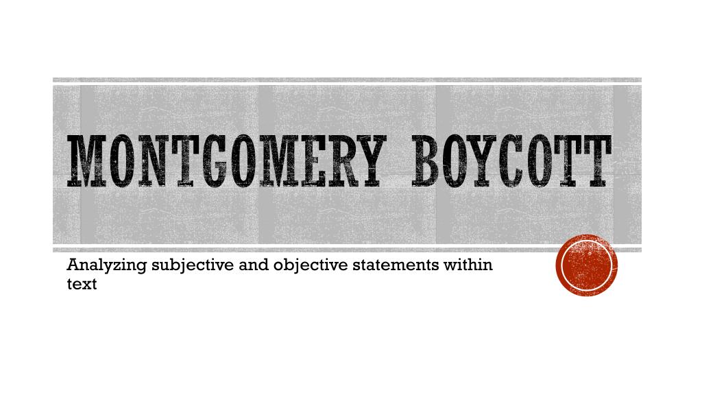PPT - Montgomery boycott PowerPoint Presentation, free download - ID ...