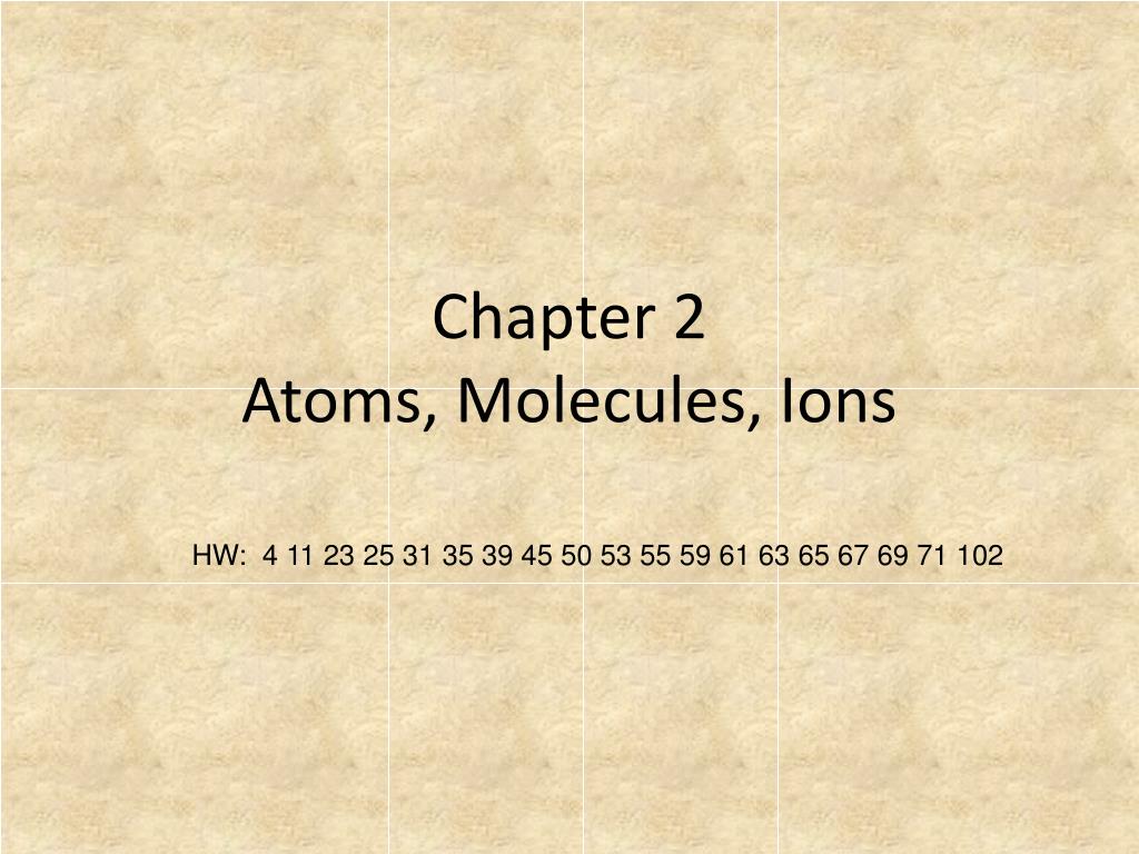 PPT - Chapter 2 Atoms, Molecules, Ions PowerPoint Presentation, free ...