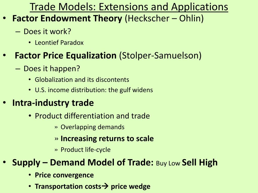 PPT - Trade Models: Extensions and Applications PowerPoint Presentation ...