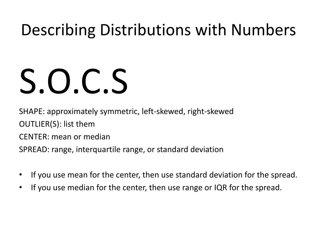 PPT - Describing Distributions with Numbers PowerPoint Presentation ...