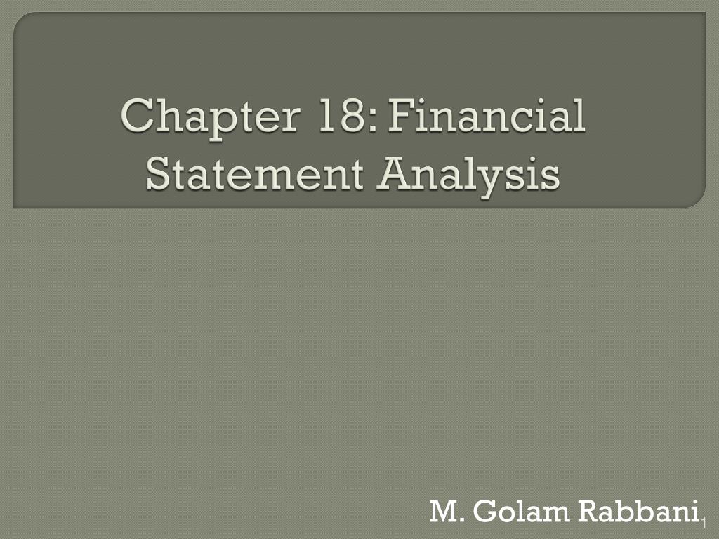 PPT - Chapter 18: Financial Statement Analysis PowerPoint Presentation - ID:2093390