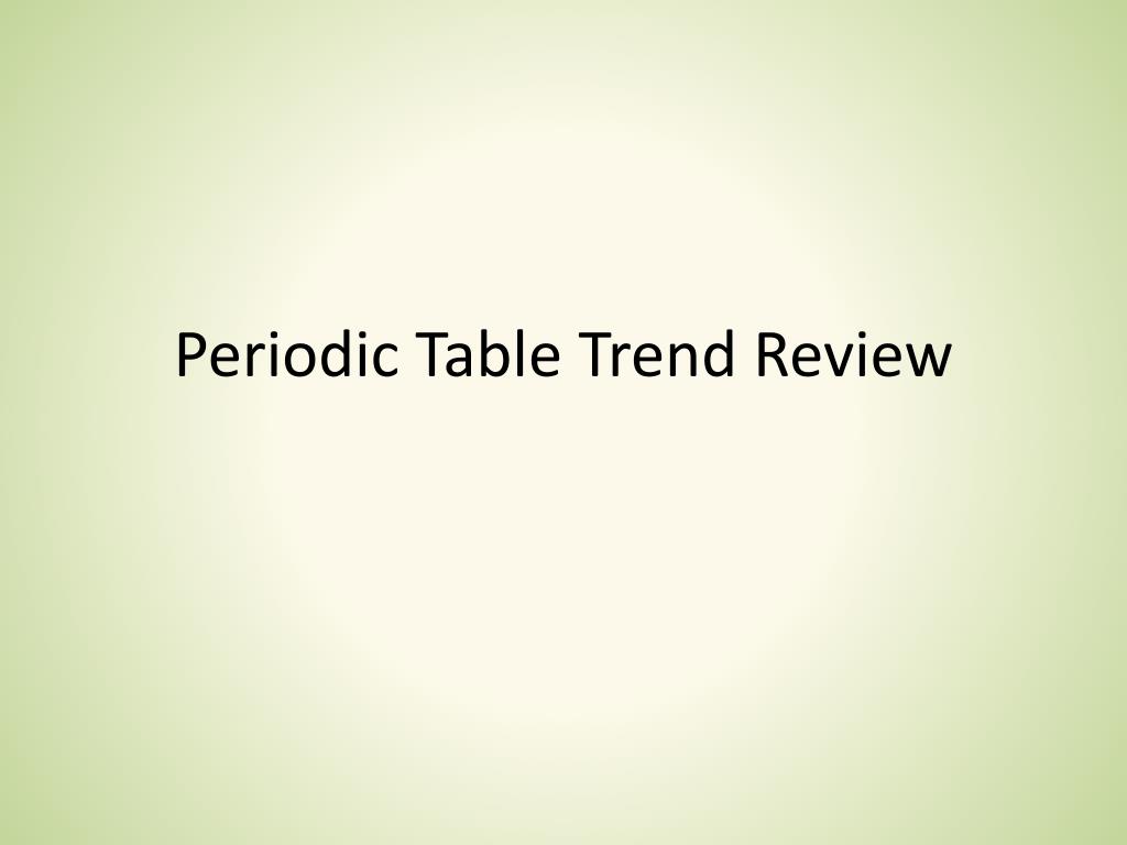 PPT - Periodic Table Trend Review PowerPoint Presentation, free ...