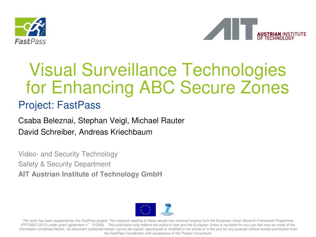 PPT - Visual Surveillance Technologies for Enhancing ABC Secure Zones ...