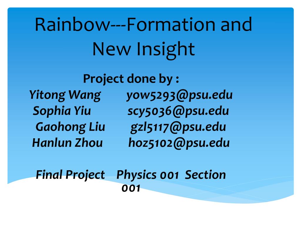 PPT - Rainbow---Formation and New Insight PowerPoint Presentation, free ...