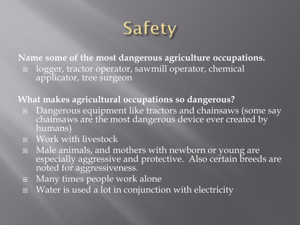 PPT - Agricultural Occupations: Understanding the Hazards and ...