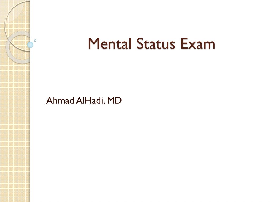 PPT - Mental Status Exam PowerPoint Presentation, free download - ID ...