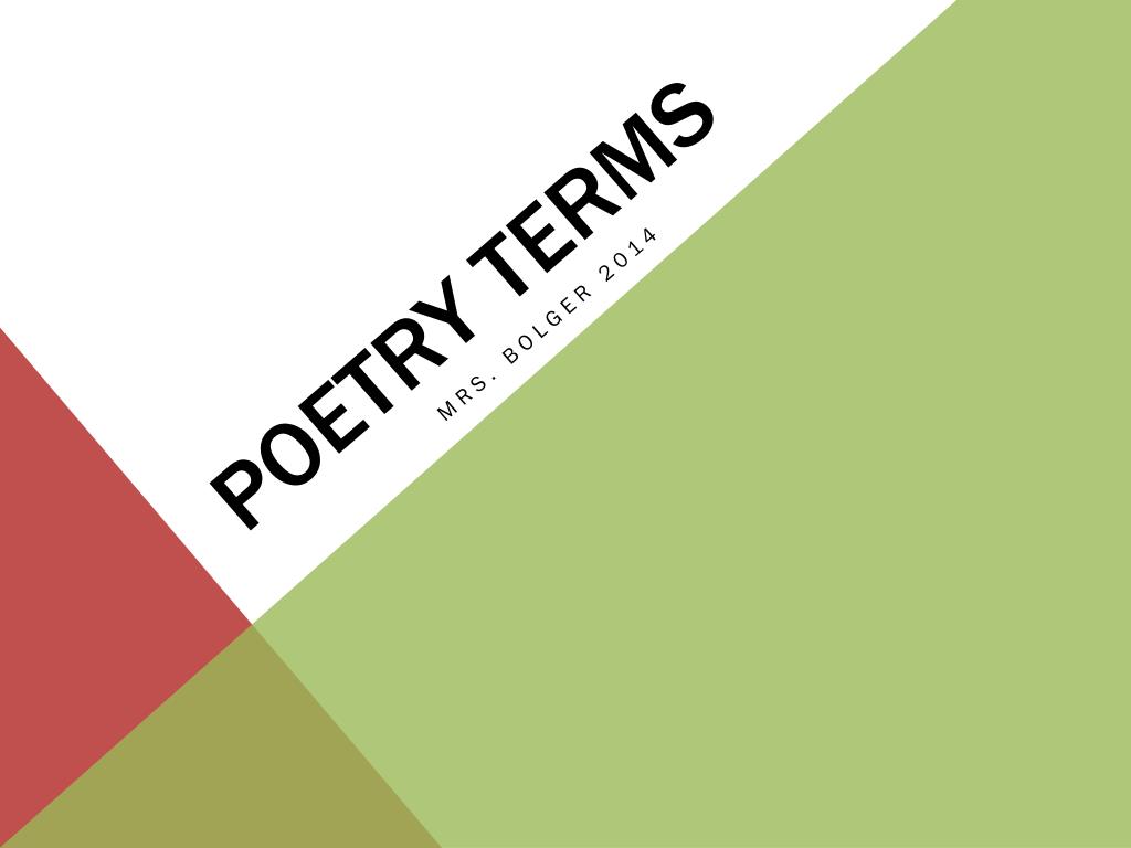 PPT - Poetry Terms PowerPoint Presentation, free download - ID:2105534