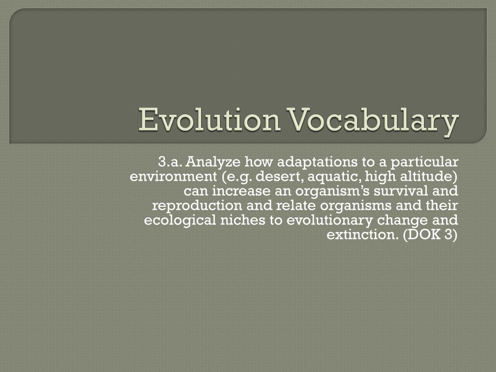 PPT - Evolution Vocabulary PowerPoint Presentation, free download - ID ...