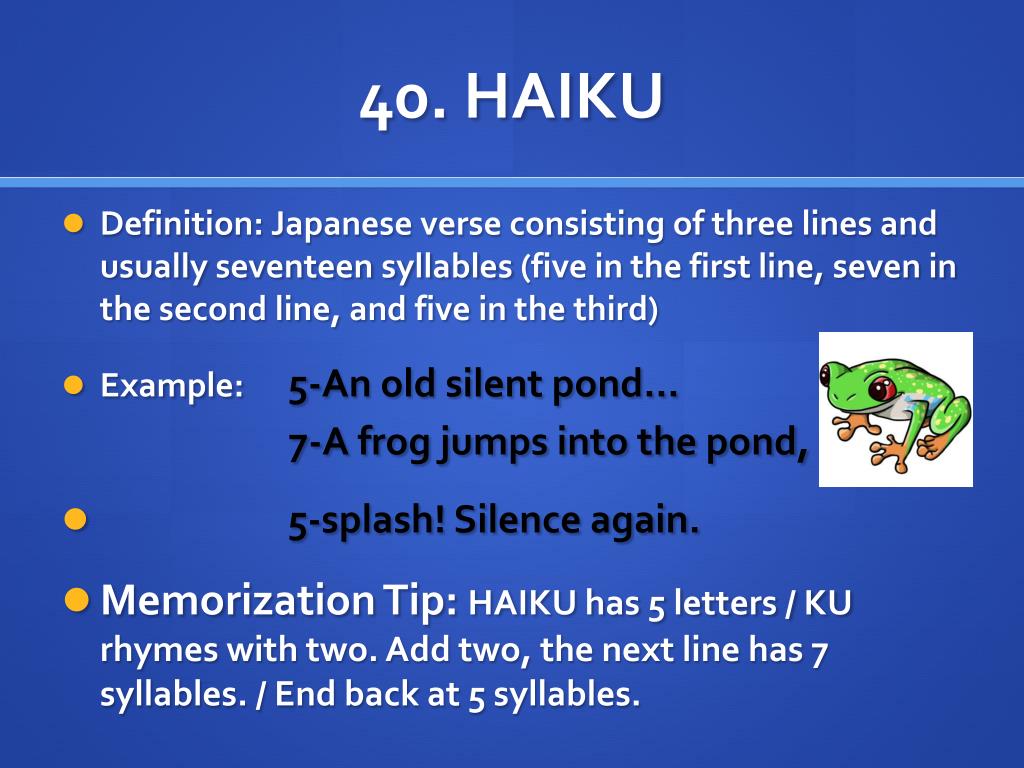 PPT - 40. HAIKU PowerPoint Presentation, free download - ID:2107753