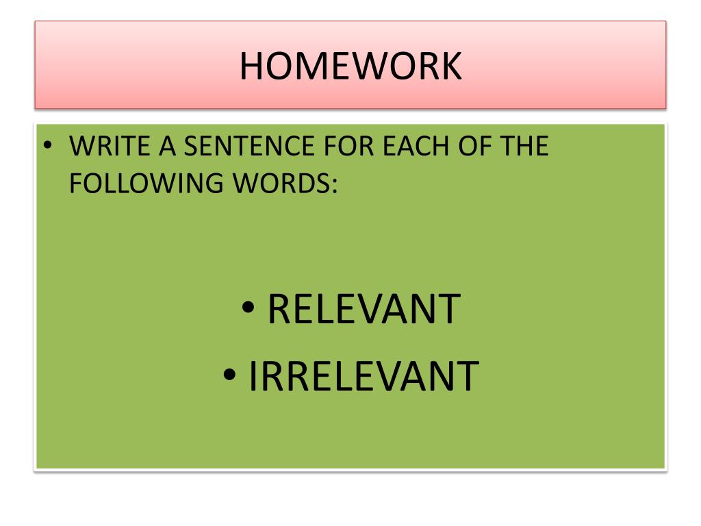 PPT - HOMEWORK PowerPoint Presentation, free download - ID:2108474