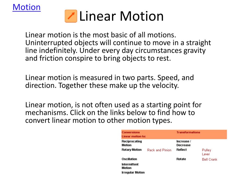 PPT - Linear Motion PowerPoint Presentation, free download - ID:2109370