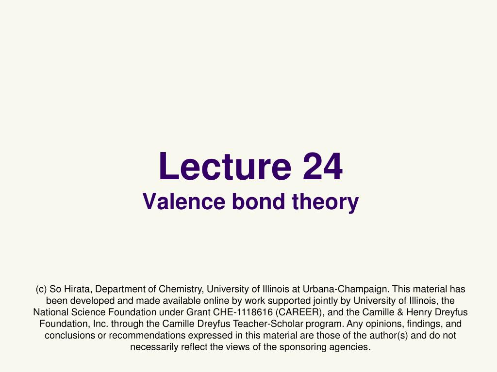 PPT - Lecture 24 Valence bond theory PowerPoint Presentation, free ...