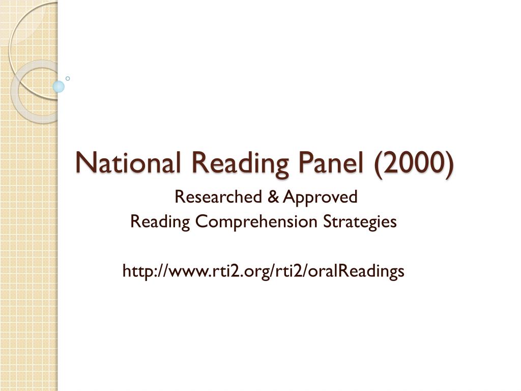 PPT - National Reading Panel (2000) PowerPoint Presentation, free ...