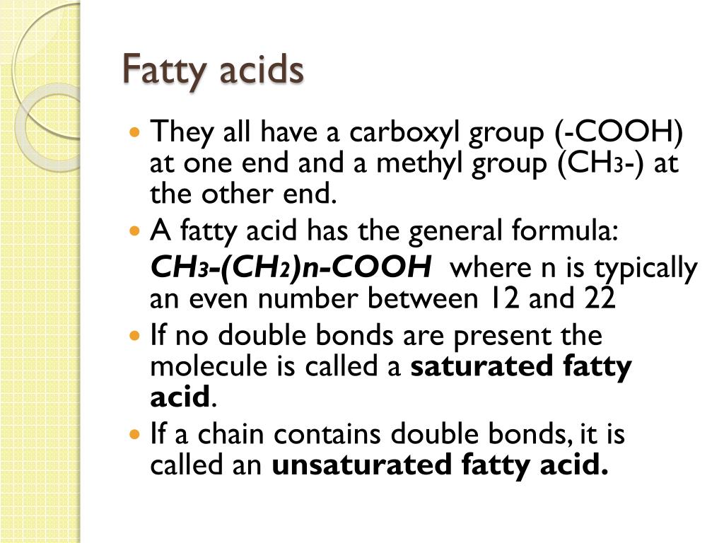 PPT - Fatty acids PowerPoint Presentation, free download - ID:2110693