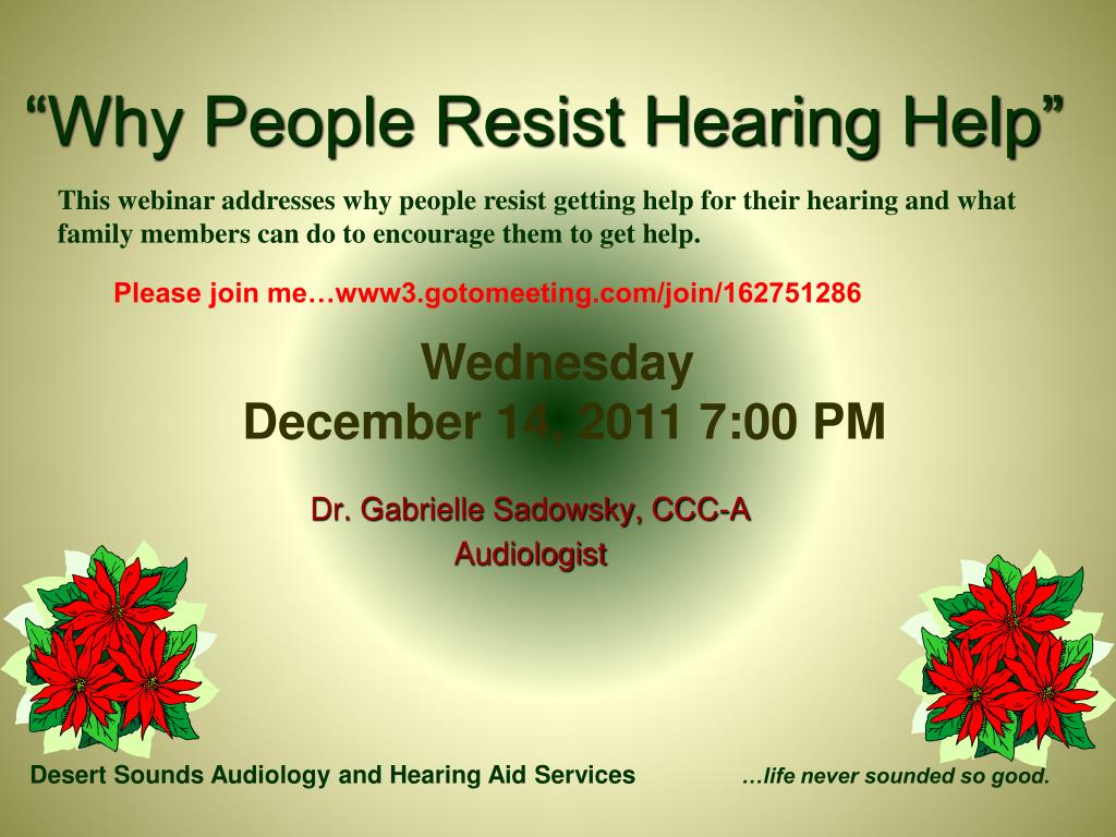 PPT - “Why People Resist Hearing Help” PowerPoint Presentation, free ...
