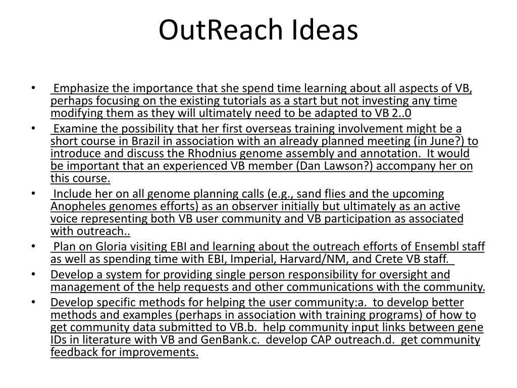 PPT - OutReach Ideas PowerPoint Presentation, free download - ID:2113384