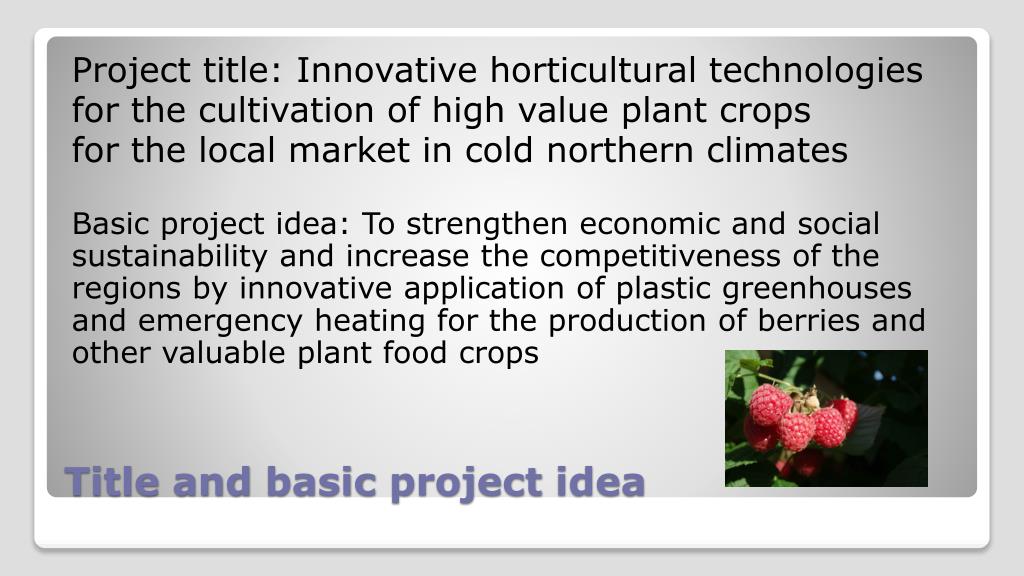 PPT - Title and basic project idea PowerPoint Presentation, free ...
