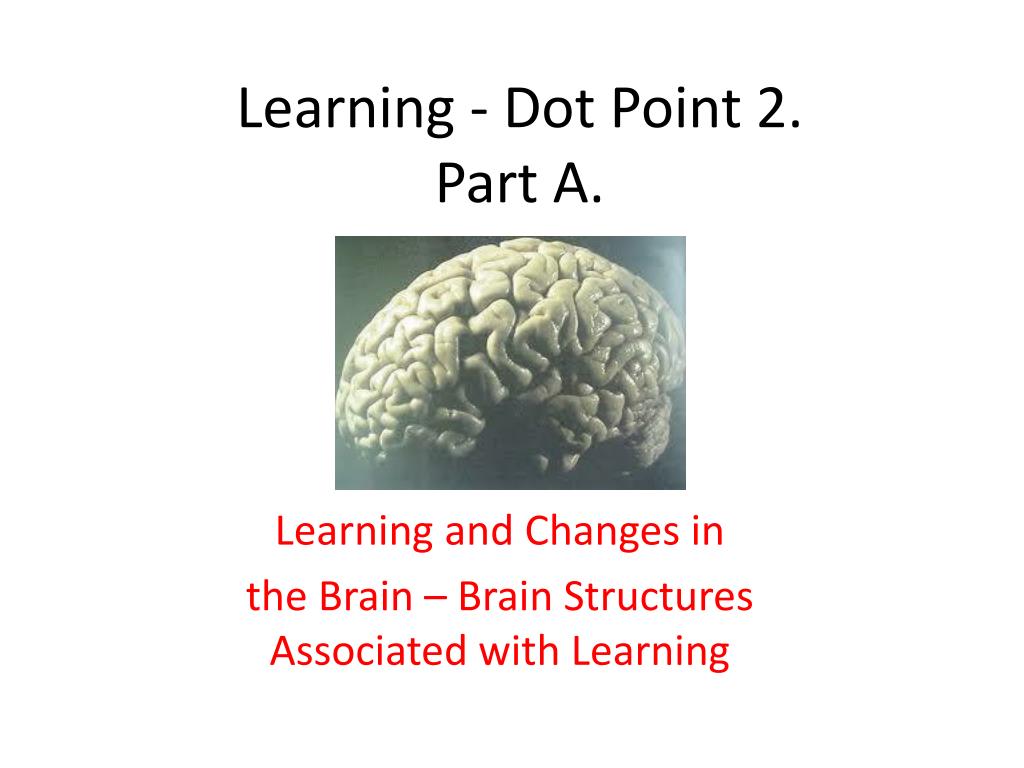 PPT - Learning - Dot Point 2. Part A. PowerPoint Presentation, free ...