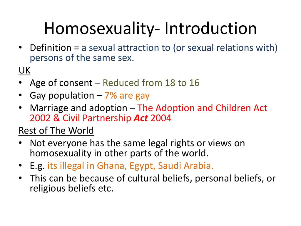 PPT - Homosexuality- Introduction PowerPoint Presentation, free ...