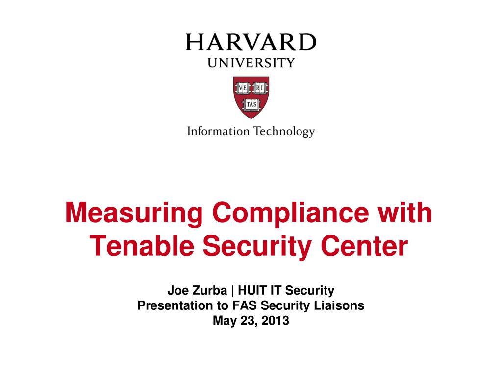 PPT - Measuring Compliance with Tenable Security Center PowerPoint ...
