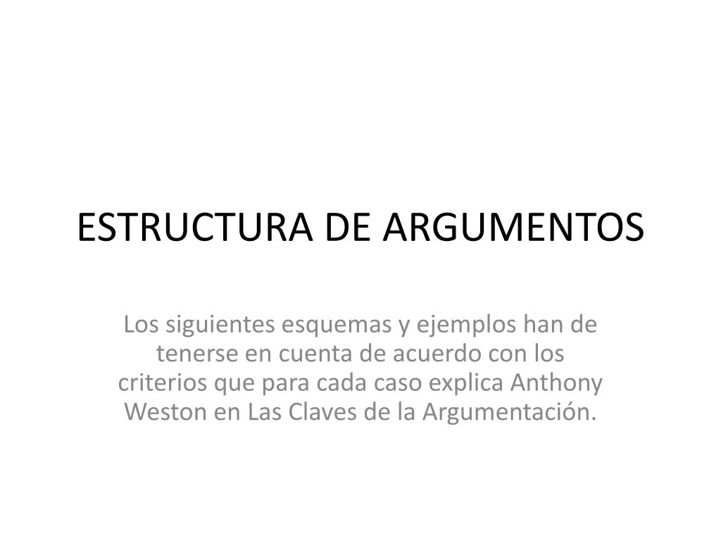 PPT - ESTRUCTURA DE ARGUMENTOS PowerPoint Presentation, free download ...