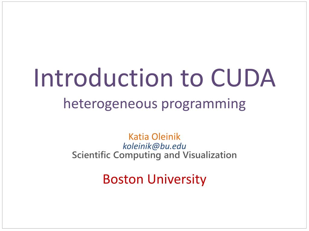 Ppt Introduction To Cuda Heterogeneous Programming Powerpoint