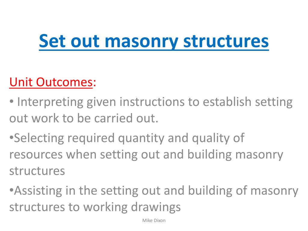 PPT - Set out masonry structures PowerPoint Presentation, free download ...