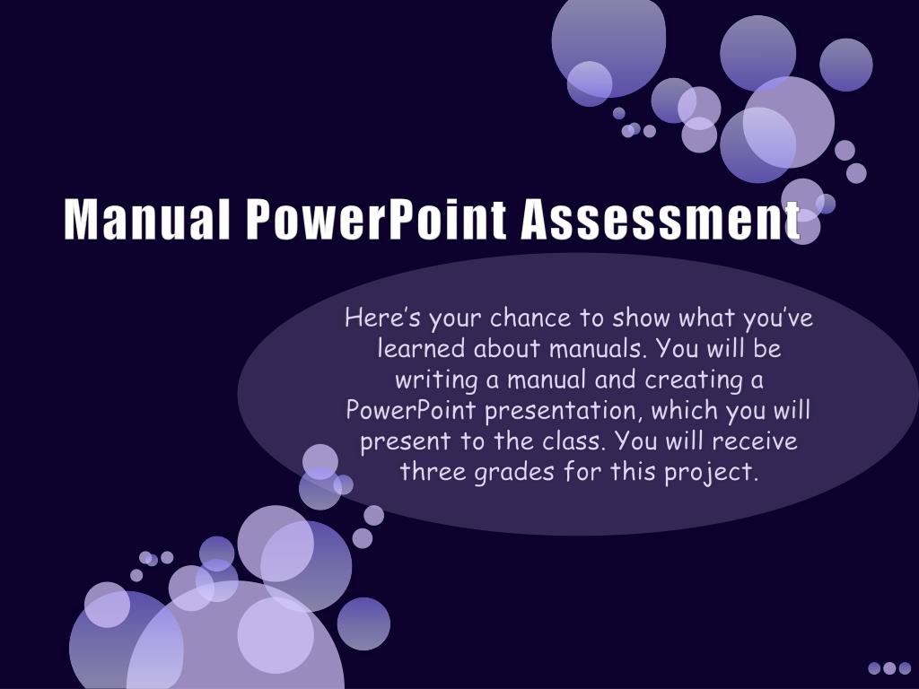 PPT - Manual PowerPoint Assessment PowerPoint Presentation, free ...
