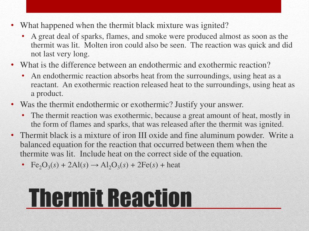 PPT - Thermit Reaction PowerPoint Presentation, free download - ID:2133154