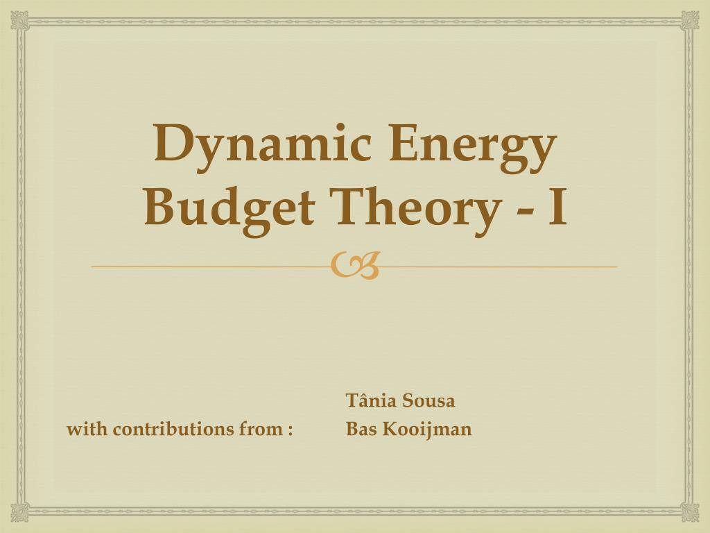PPT - Dynamic Energy Budget Theory - I PowerPoint Presentation, free ...