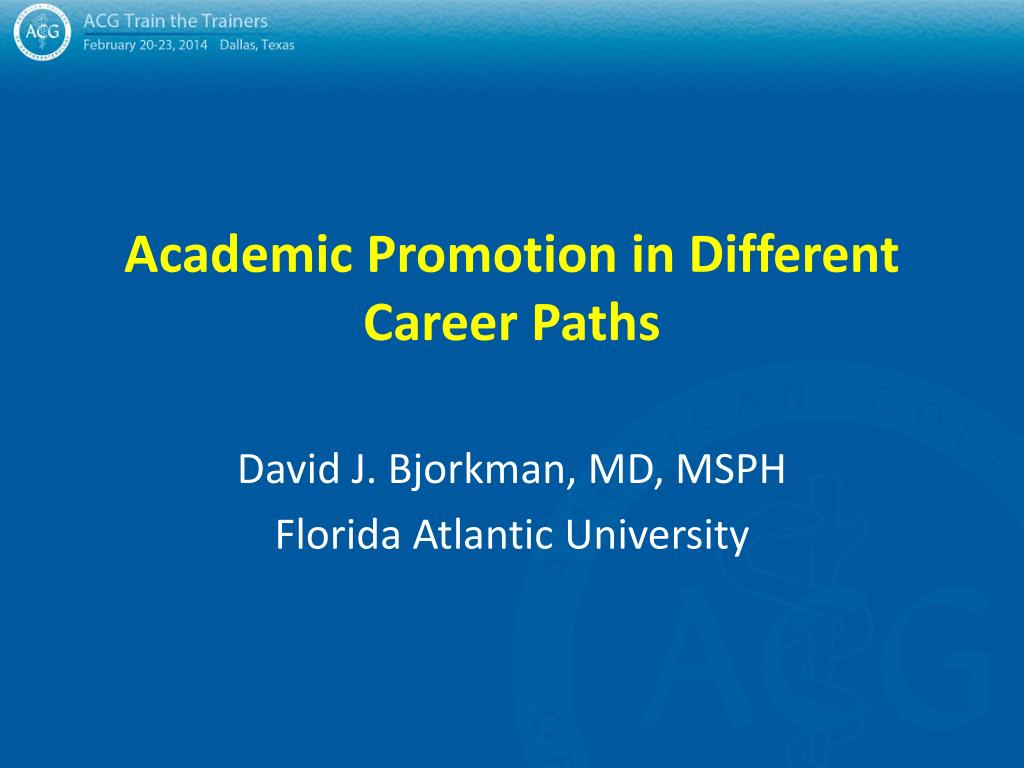 PPT - Academic Promotion in Different Career Paths PowerPoint ...