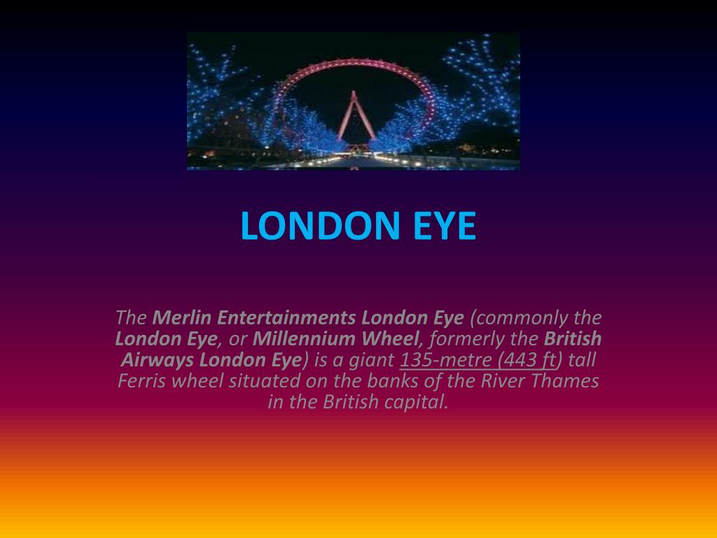 PPT - LONDON EYE PowerPoint Presentation, free download - ID:2141548