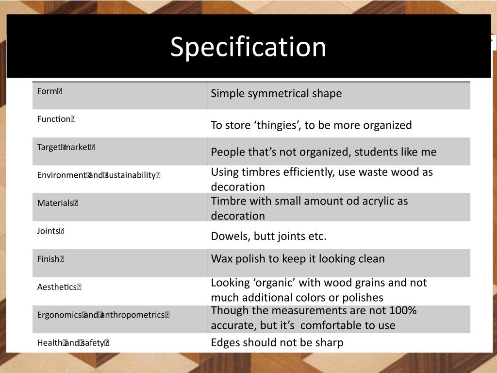 PPT - Specification PowerPoint Presentation, free download - ID:2142216