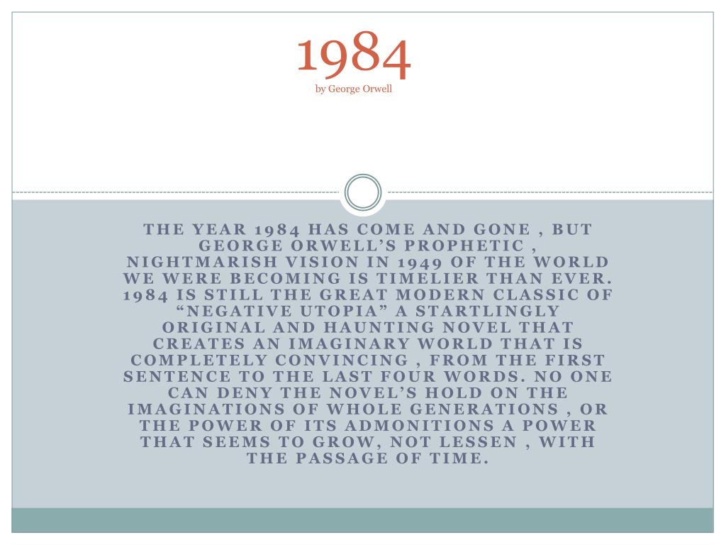 PPT - 1984 by George Orwell PowerPoint Presentation, free download - ID ...