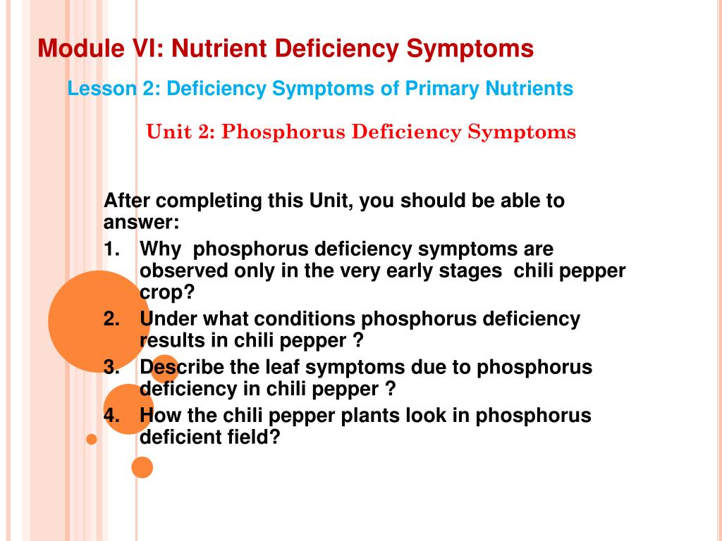 PPT - Module VI: Nutrient Deficiency Symptoms PowerPoint Presentation ...