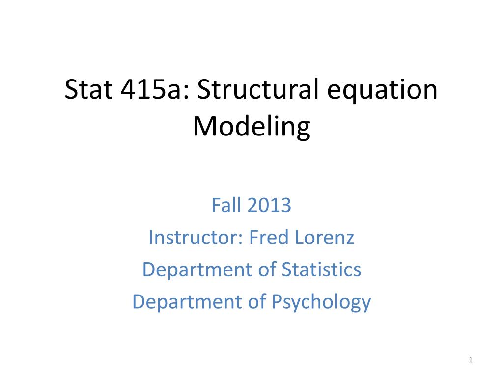 PPT - Introduction to Structural Equation Modeling (SEM): Concepts and ...