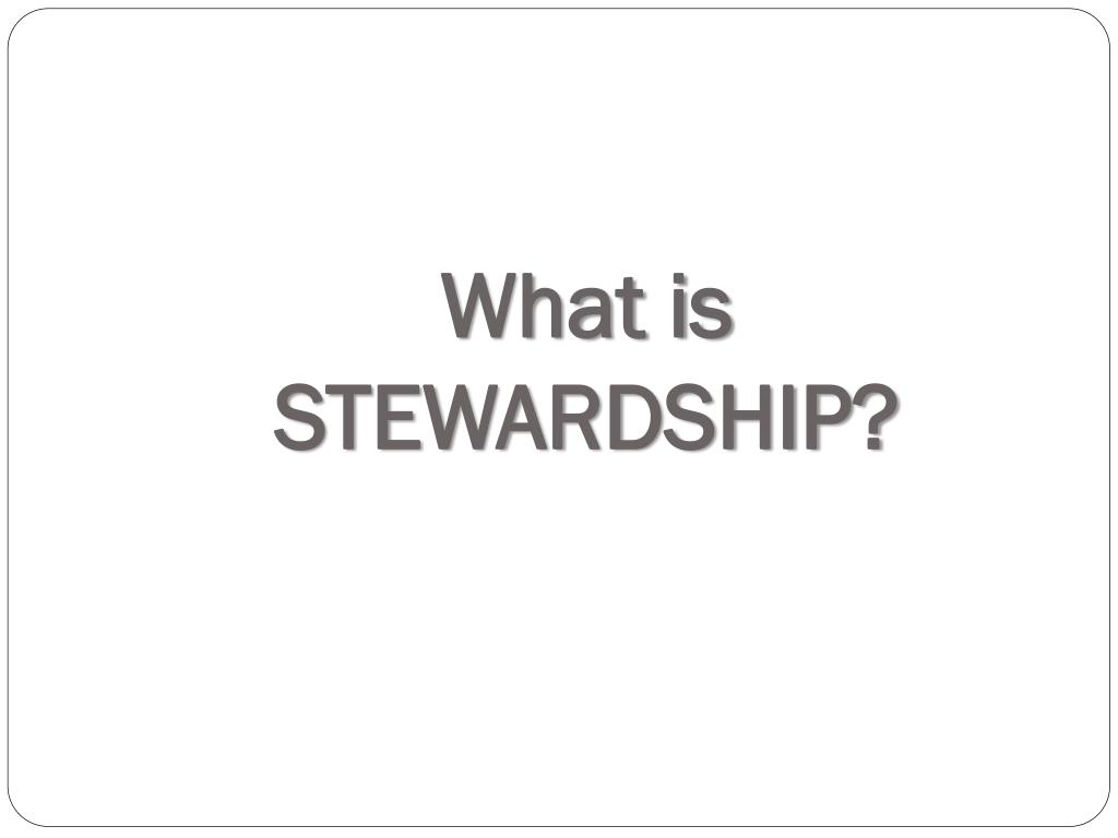 PPT - What is STEWARDSHIP? PowerPoint Presentation, free download - ID ...