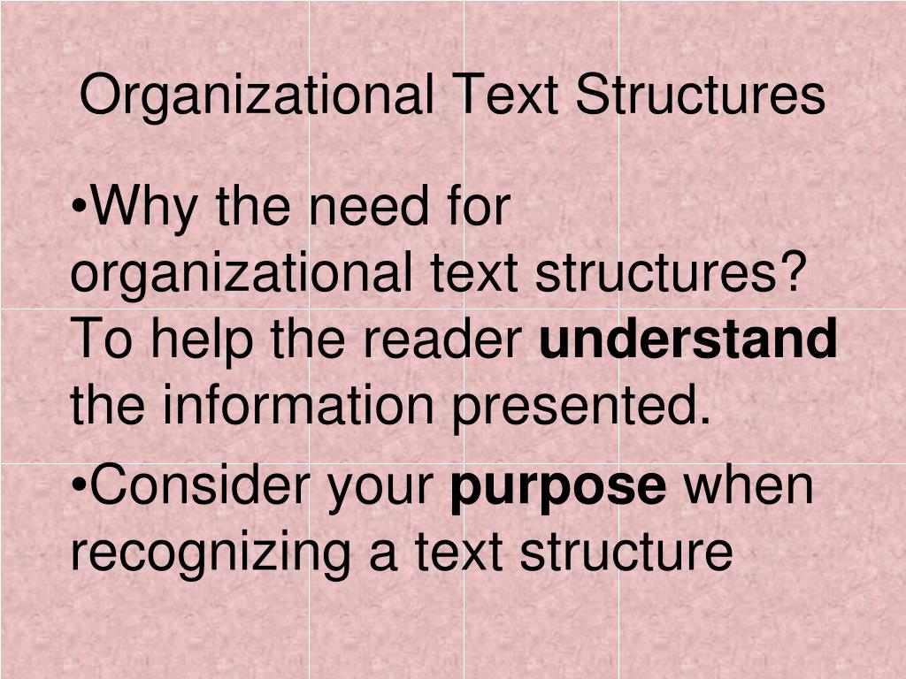 PPT - Organizational Text Structures PowerPoint Presentation, free ...