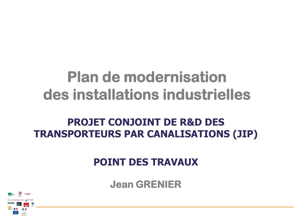 PPT - Plan de modernisation des installations industrielles PowerPoint ...