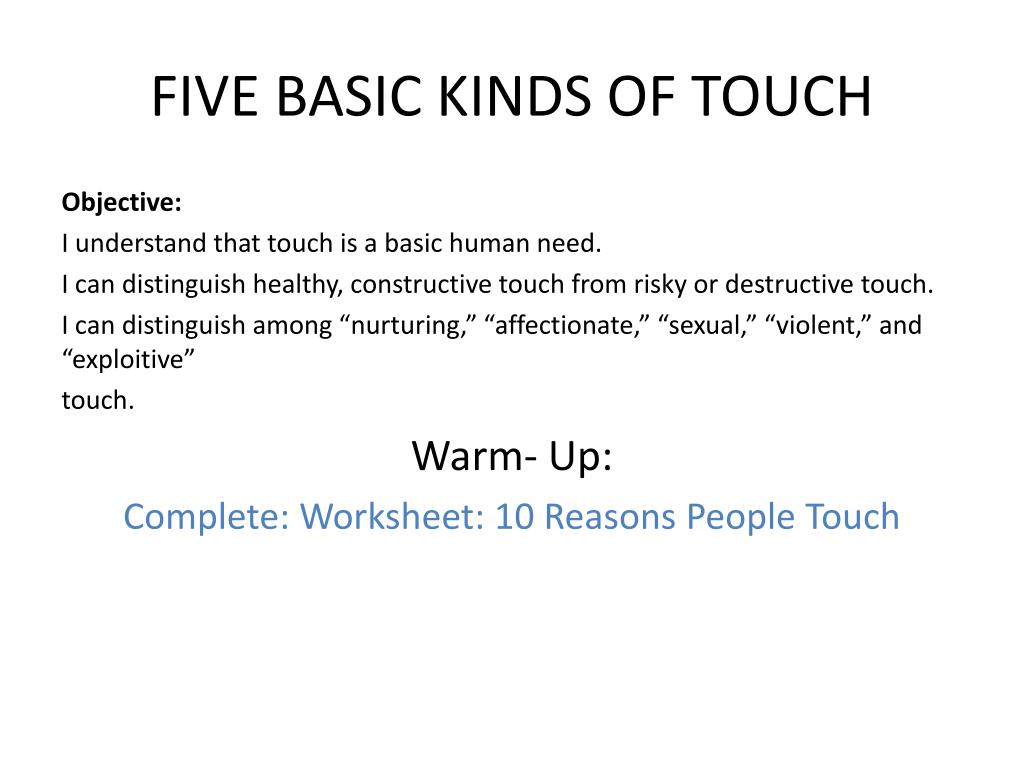PPT - FIVE BASIC KINDS OF TOUCH PowerPoint Presentation, free download ...