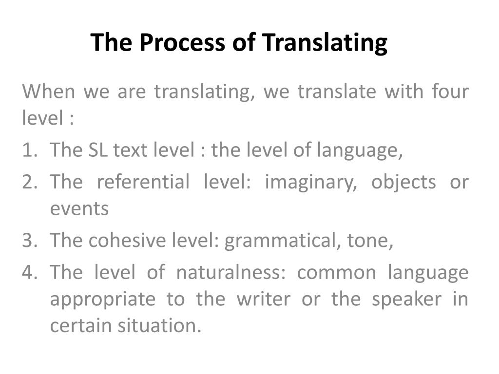 PPT - The Process of Translating PowerPoint Presentation, free download ...
