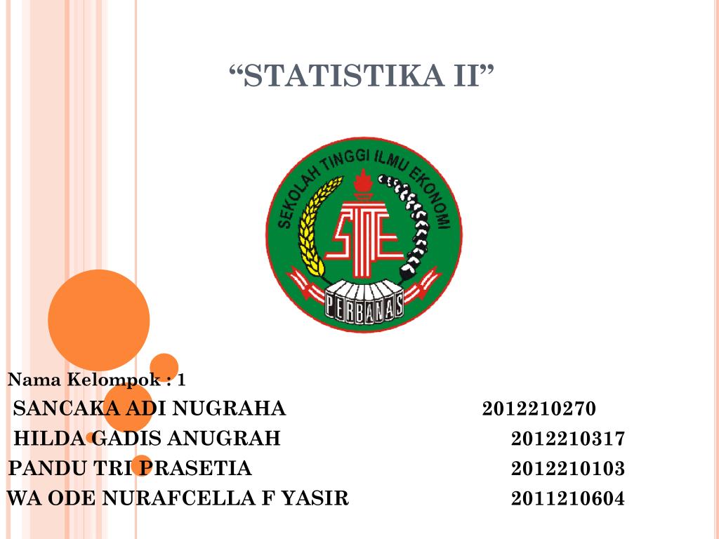 PPT - “STATISTIKA II” PowerPoint Presentation, free download - ID:2153653
