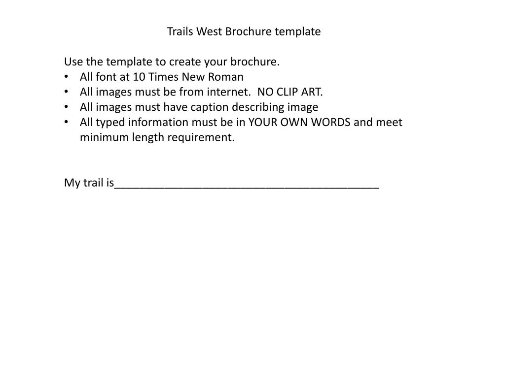 PPT - Trails West Brochure template Use the template to create your ...