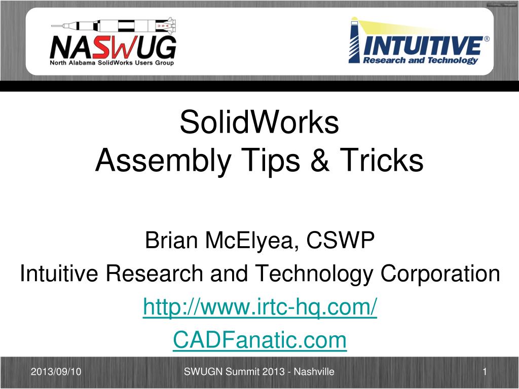 PPT - SolidWorks Assembly Tips & Tricks PowerPoint Presentation, free ...