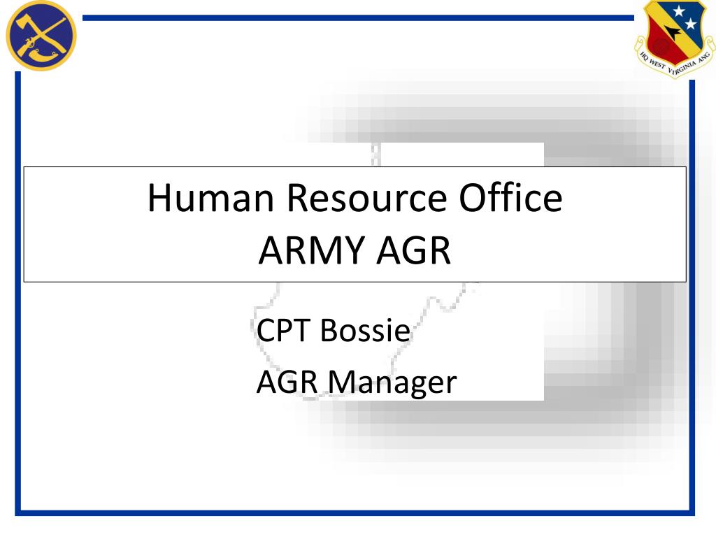PPT - Human Resource Office ARMY AGR PowerPoint Presentation, free ...