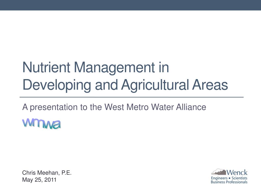 PPT - Nutrient Management in Developing and Agricultural Areas ...