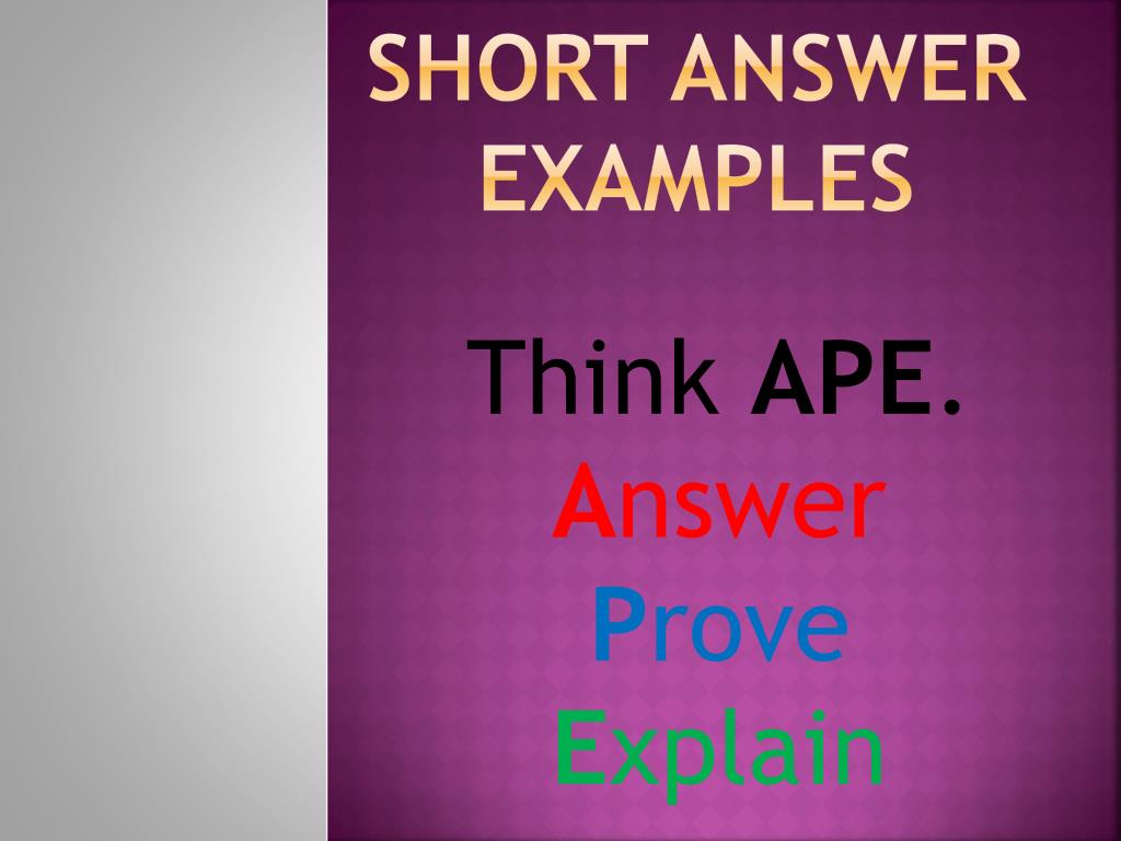 PPT - Short Answer Examples PowerPoint Presentation, free download - ID ...