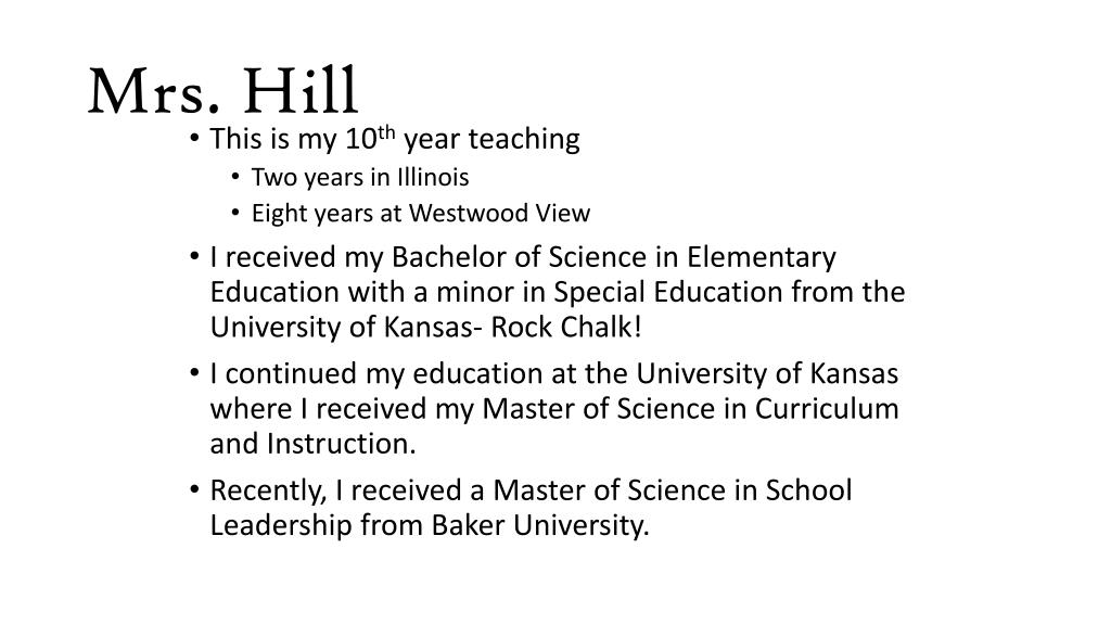 PPT - Mrs. Hill PowerPoint Presentation, free download - ID:2169818